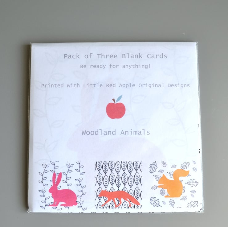Multipack of three woodland animal blank cards ... - Folksy