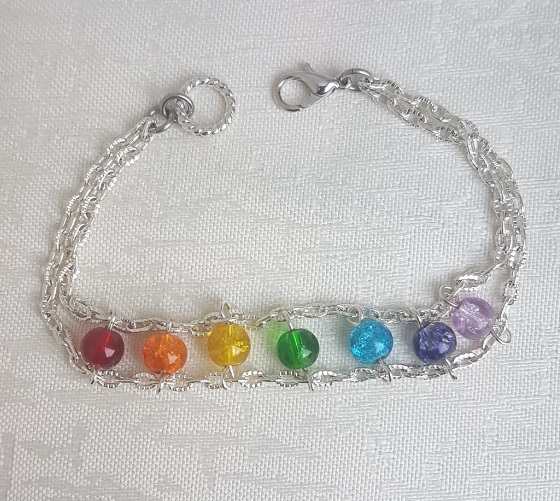 Gorgeous Rainbow Bead Bracelet - Folksy
