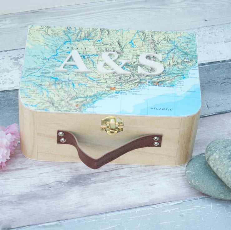 Wedding Memory Box Honeymoon Destination Map Me... - Folksy