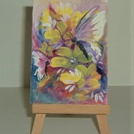 hand painted floral acrylic miniature art paint... - Folksy