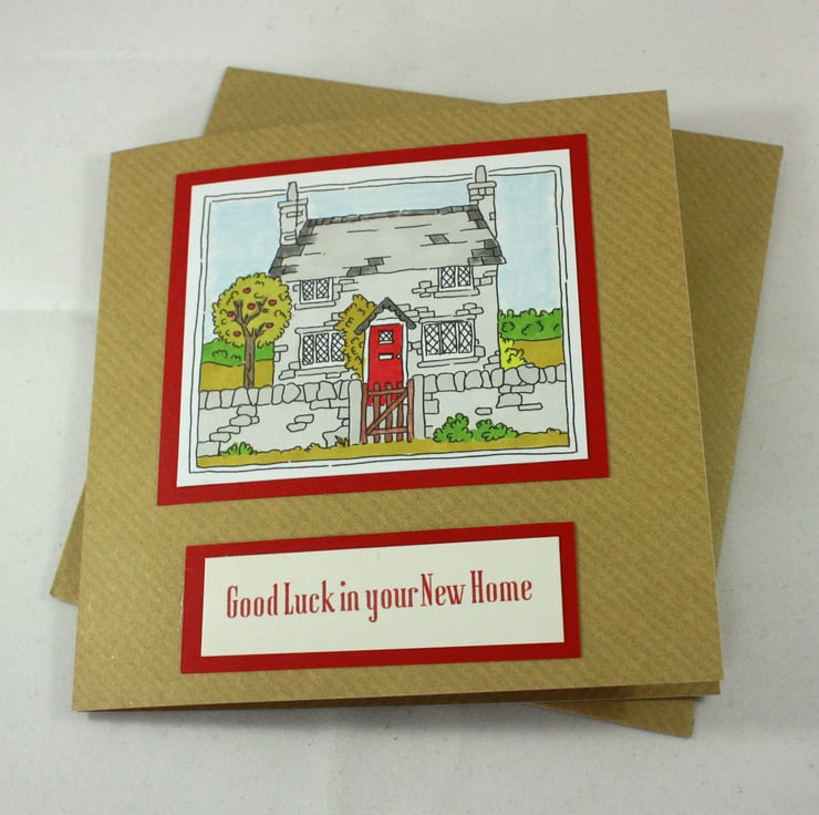 Handmade new home card - country cottage - Folksy
