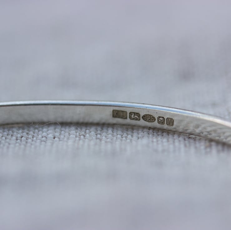Sterling Silver Solid Slim Bangle, Hallmarked, ... - Folksy