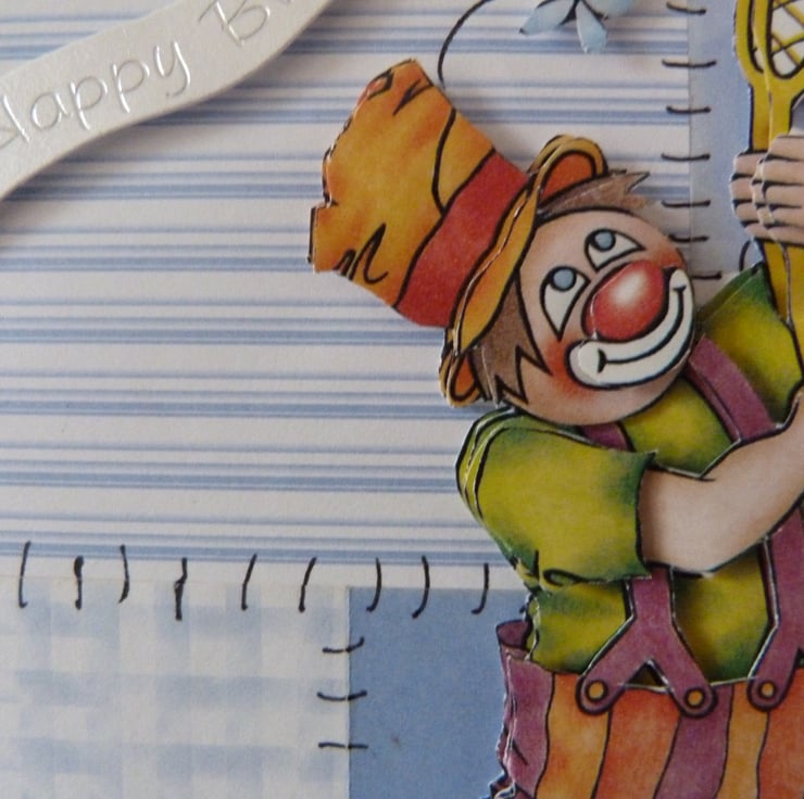 Fun Clown card - Folksy