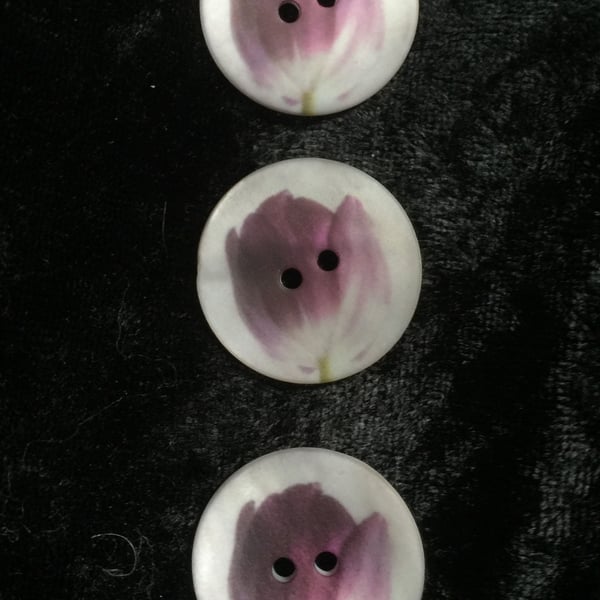 Shell Purple Tulip Button - Folksy