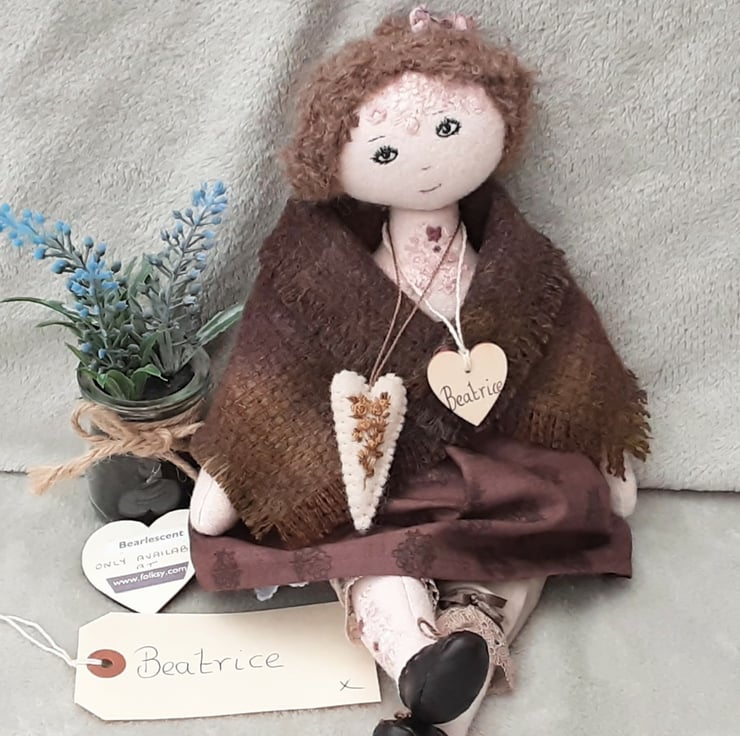 Hand Embroidered Victorian doll, a heritage sty... - Folksy