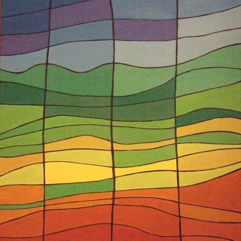 Art Card Abstract Fields - Folksy