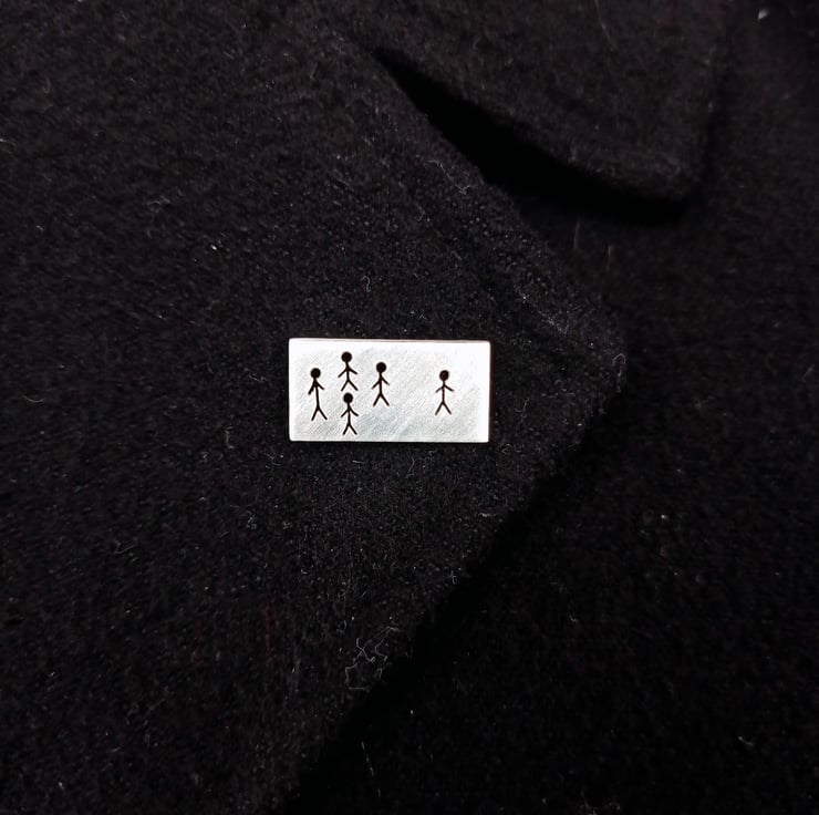 Silver lapel pin, people brooch, people jewelle... - Folksy