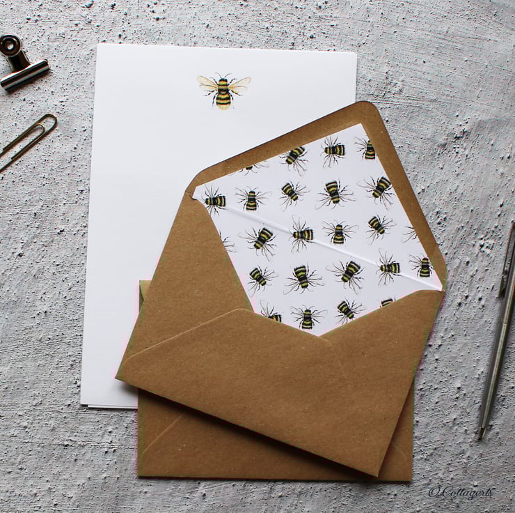Bumble Bee Letter Writing Set Stationery Set ... - Folksy