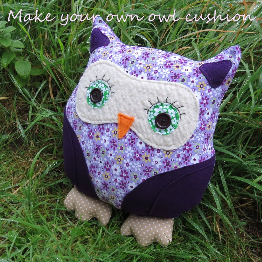 Make your own owl cushion. Full size templates... - Folksy