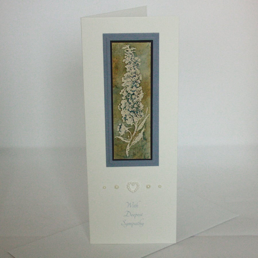 Blue floral sympathy card - Folksy