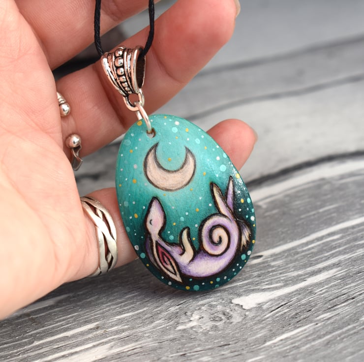 Moon blessing. Pyrography moongazing hare woode... - Folksy