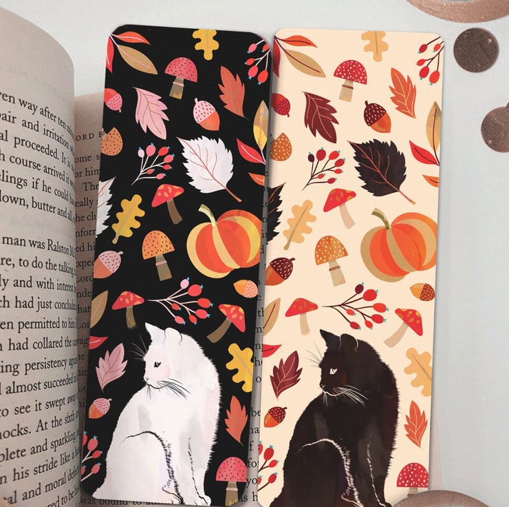 AUTUMN BOOKMARK - Handmade bookmarks - Black ca... - Folksy