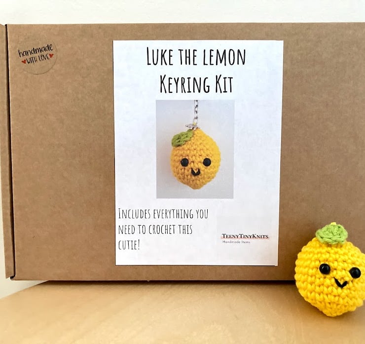 Crochet kit for a cute amigurumi fruit keyring ... - Folksy