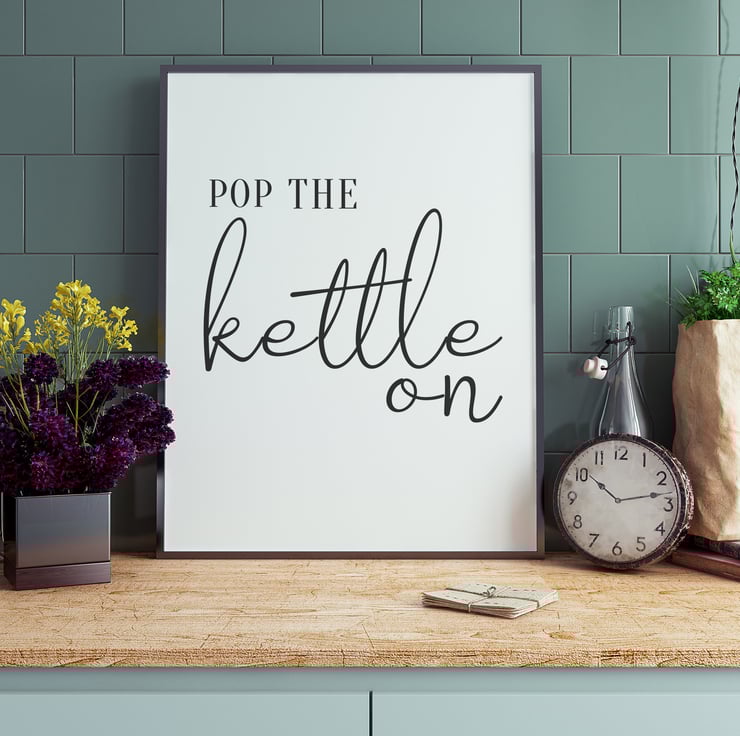 KITCHEN WALL ART, Pop The Kettle On, Kitchen Si... - Folksy