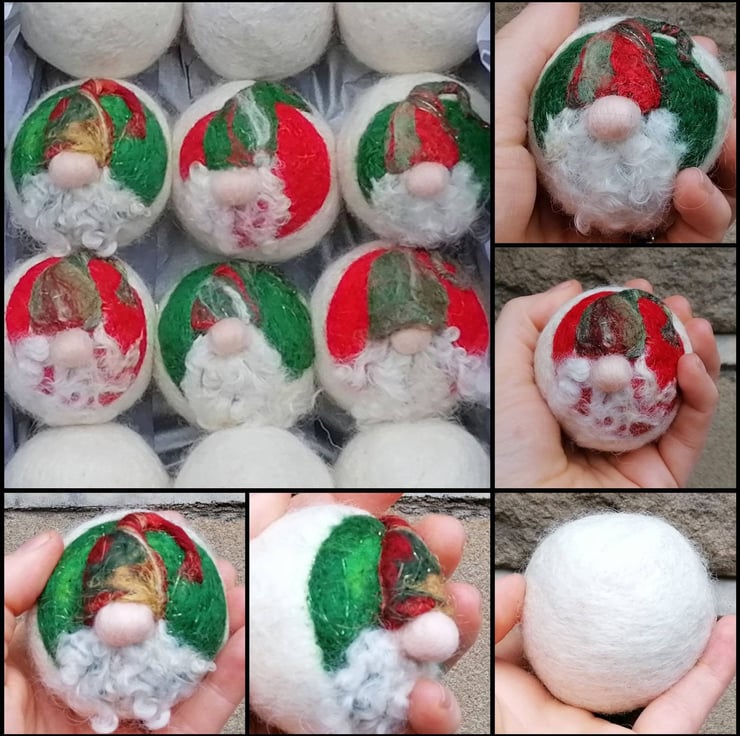 Handmade, felted wool Christmas Gnome Ornament ... - Folksy