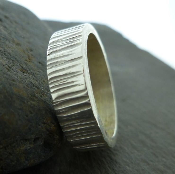 Textured Sterling Silver Ring - Folksy