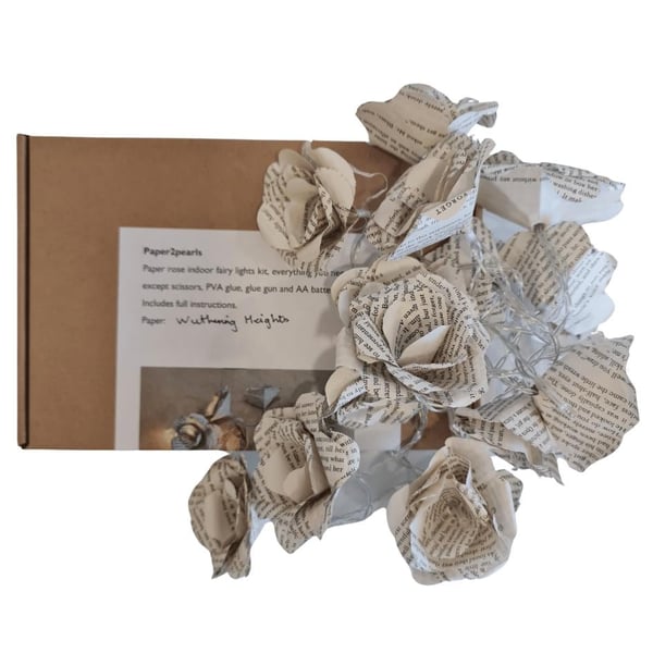 DIY Recycled Paper Rose Fairy Light Craft Kit: ... - Folksy