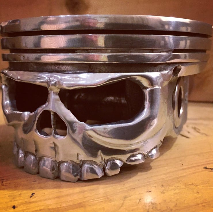Piston skull made from an American truck - Folksy
