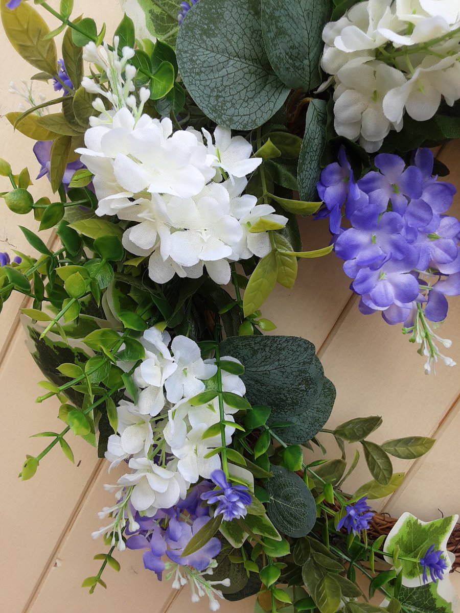 Simple. 40cm half wreath. Door wall table grav... - Folksy