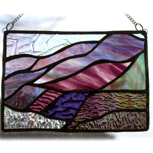 Scottish Mountains Panel Stained Glass Picture ... - Folksy