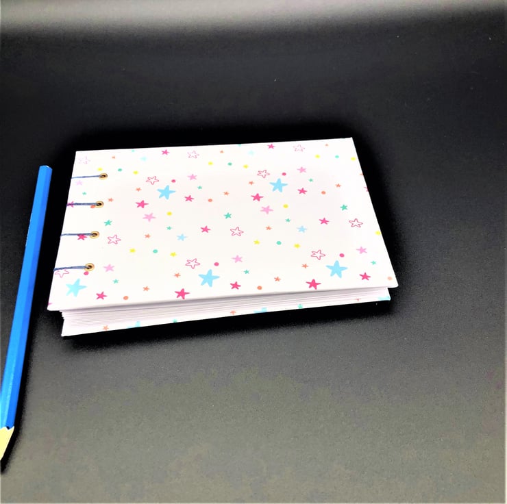Oh My Stars! A6 landscape coptic stitch notebook - Folksy