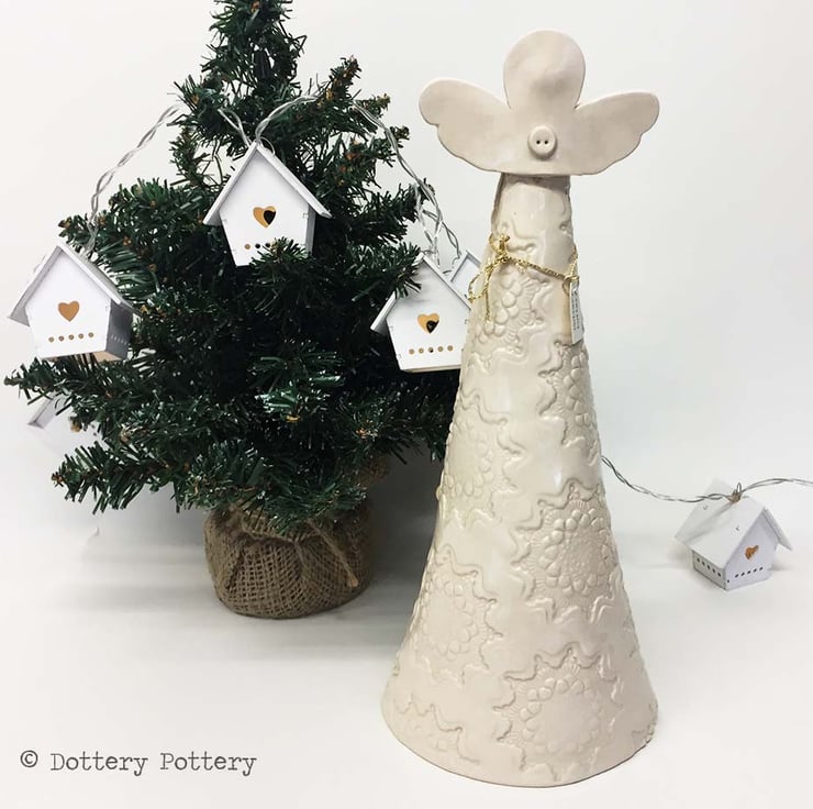 Huge Ceramic Angel Christmas decoration Pottery... - Folksy