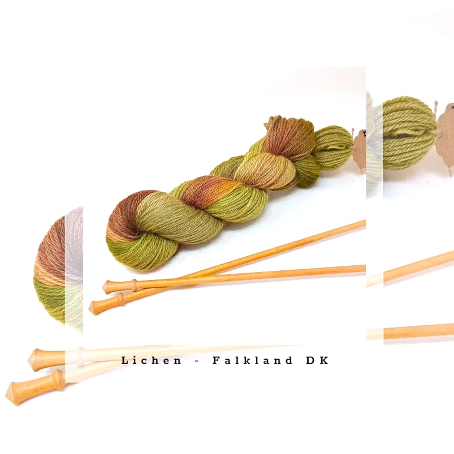 Lichen Hand Dyed Falkland Wool yarn Cornish Roo... - Folksy