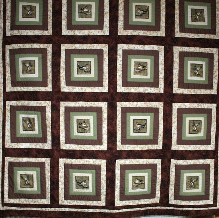 Quilt - Flights of Fancy - Mallard Duck Quilt - Folksy