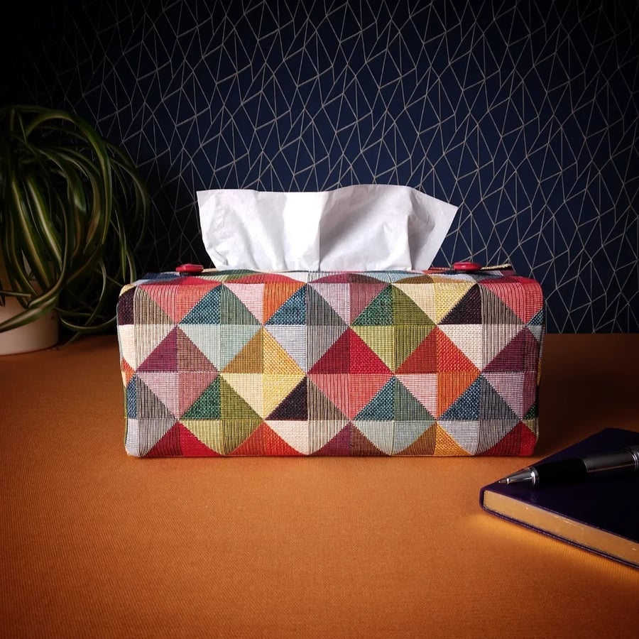 Rectangle Tissue Box Cover Size 'A' - Multi Col... - Folksy