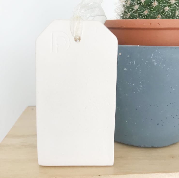 Large decorative pottery tag with bird design g... - Folksy