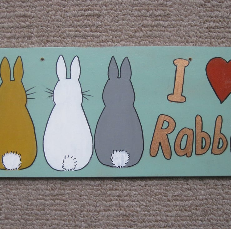 Bunny Rabbit Hutch or Shed Sign Painting - Folksy