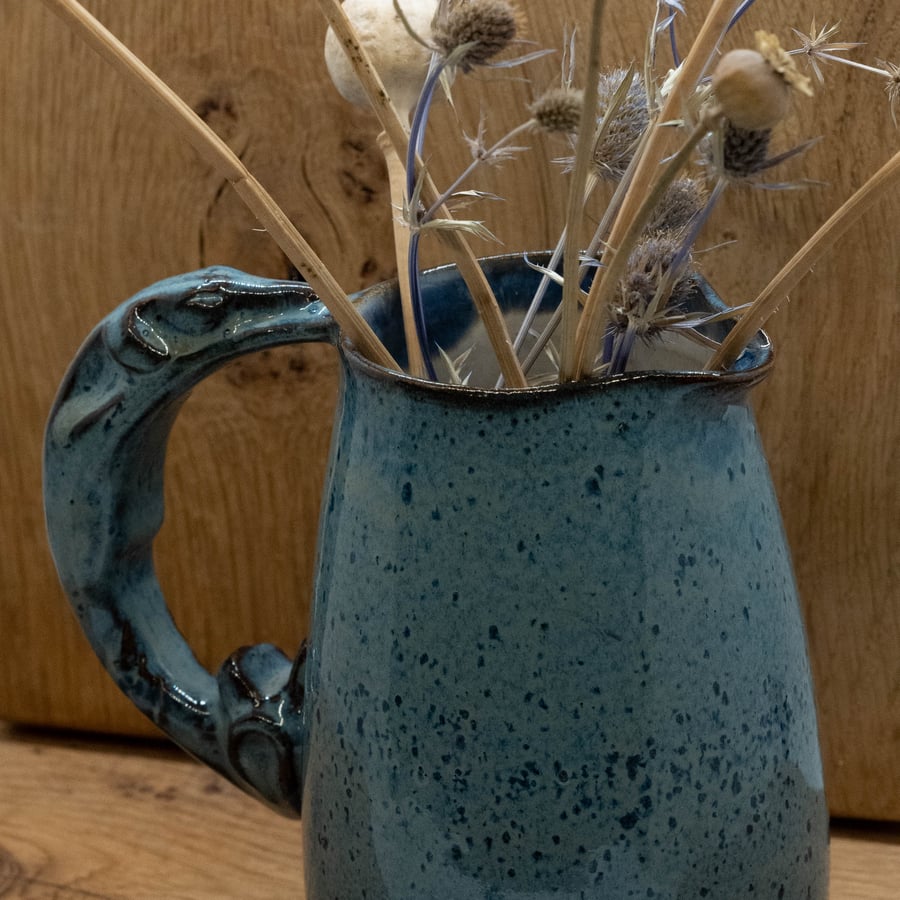 Handmade Ceramic Jug with hand carved sighthoun... - Folksy