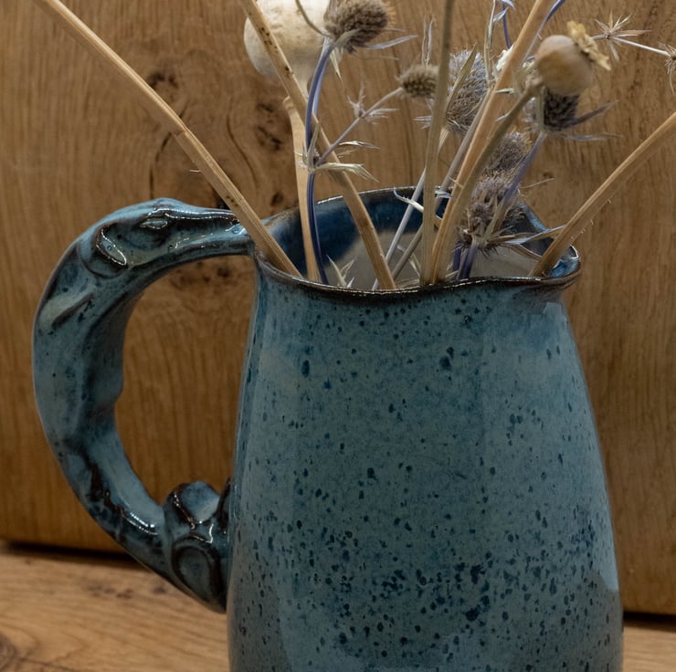 Handmade Ceramic Jug with hand carved sighthoun... - Folksy