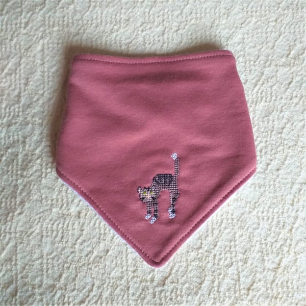 Cat Dribble Bib, hand embroidered - Folksy