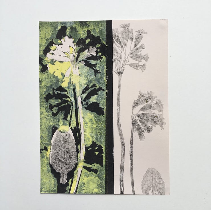 Yellow Floral Original Monoprint by Stef Mitche... - Folksy