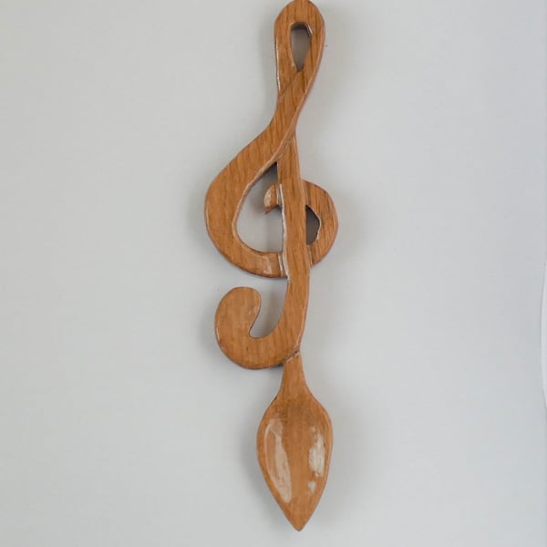 Unique Wooden Oak Treble Clef Love Spoon - Folksy