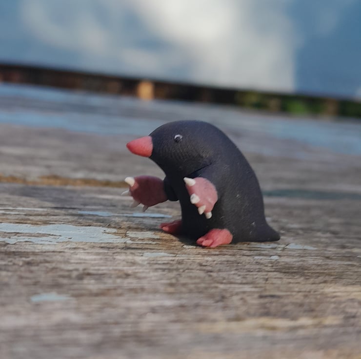 Mole cute figurine, mole miniature figure - Folksy