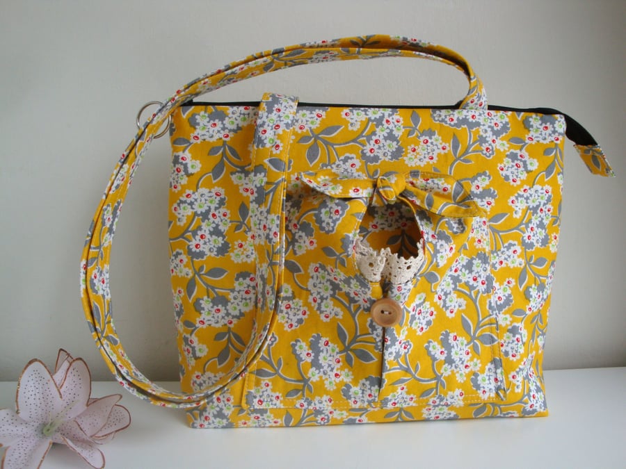 SALE Floral Spring - summer Tote - Shoulder bag - Folksy