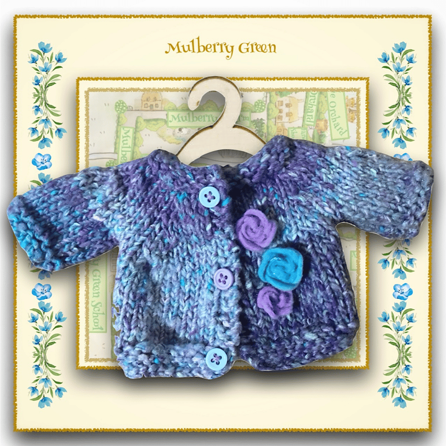 Lavender Blue Rolled Roses Cardigan - Folksy