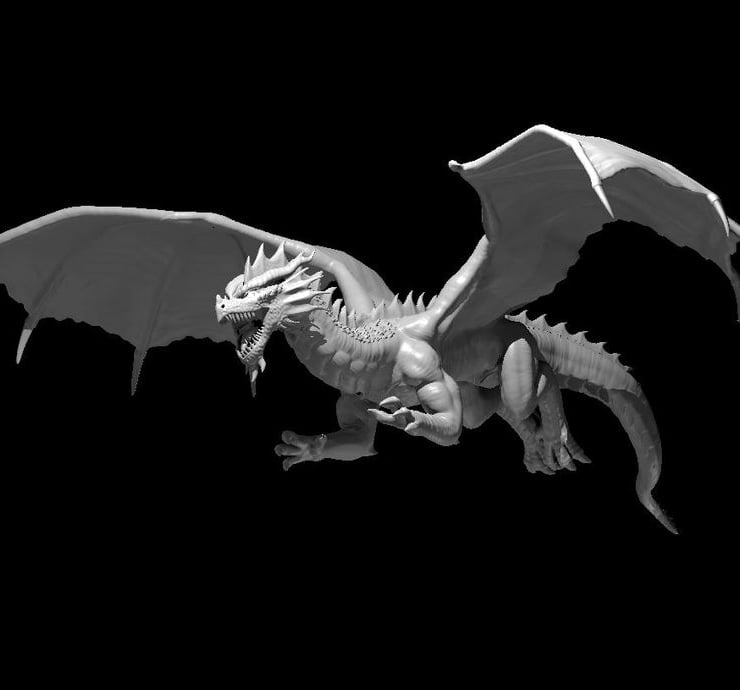 Ancient Red Dragon - 3D Printed Resin DnD Pathf... - Folksy