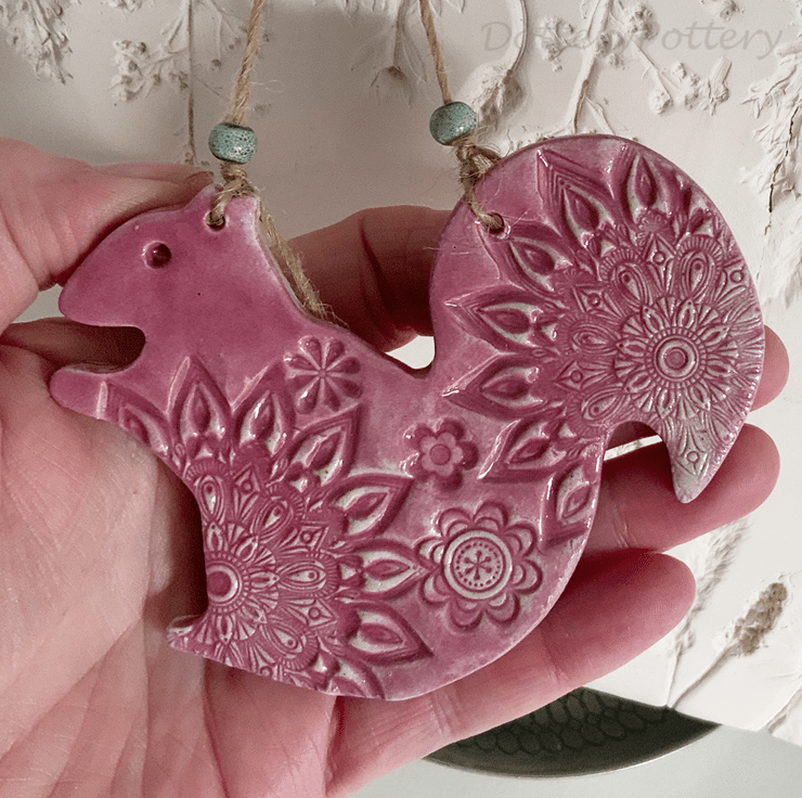 Ceramic squirrel decoration Pottery squirrel wo... - Folksy