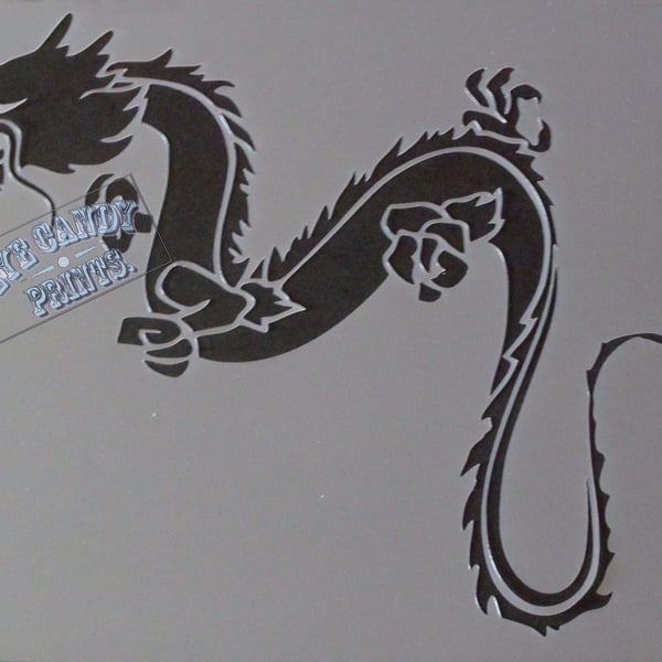 Dragon stencil - Folksy