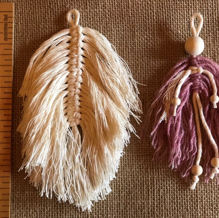 Macrame Feather Hanging Deocration - Folksy