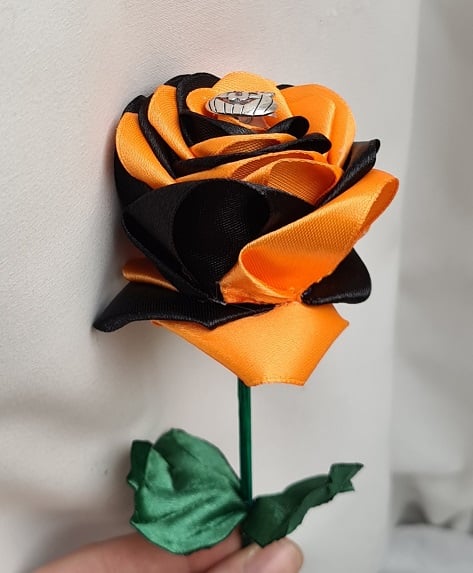 Gorgeous Handmade Pumpkin Ribbon Rose - Long St... - Folksy