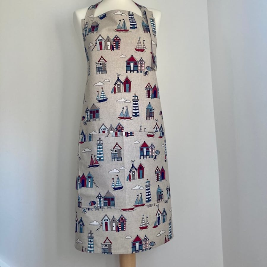 Apron - Beach huts fabric Apron - Folksy