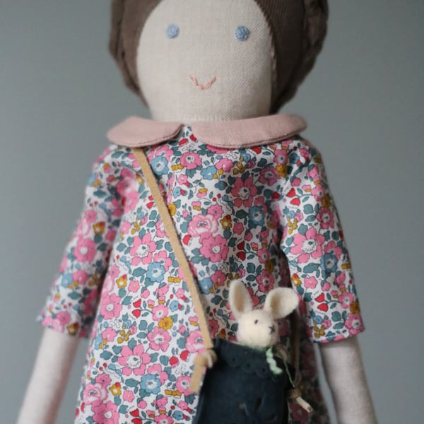 Liberty doll with bunny - Folksy