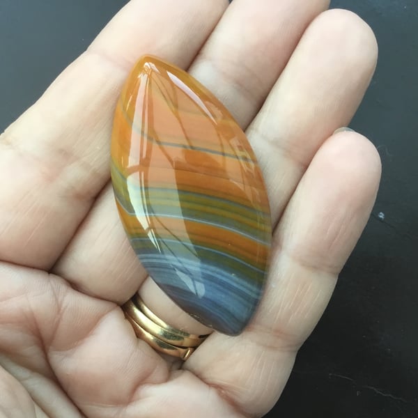 Stunning Orange and Blue Grey Banded Agate Gems... - Folksy