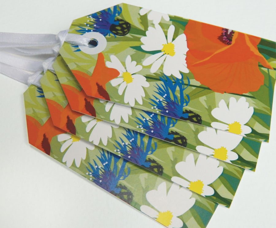 SALE - Poppy Field Gift Tags - Sale Pack of TEN... - Folksy