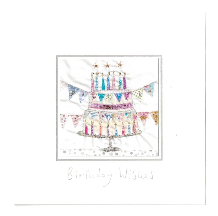 Birthday Bunting Cake handmade card - Folksy