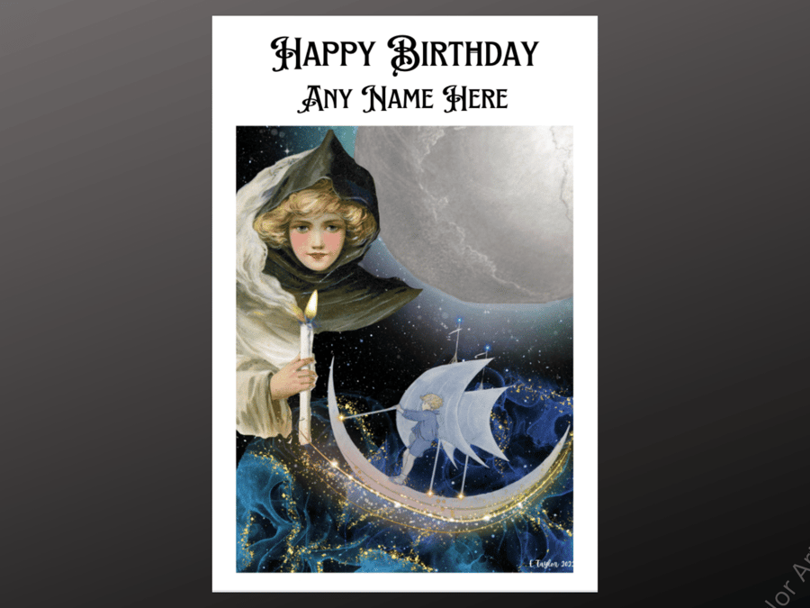 Birthday Card Guide Me Through Dreamland Person... - Folksy